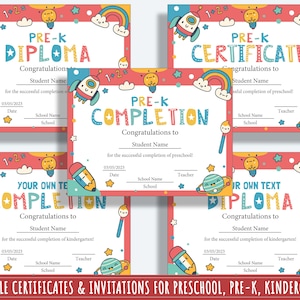 Editable End of Year Awards for Pre-k or Kindergarten Graduation ...