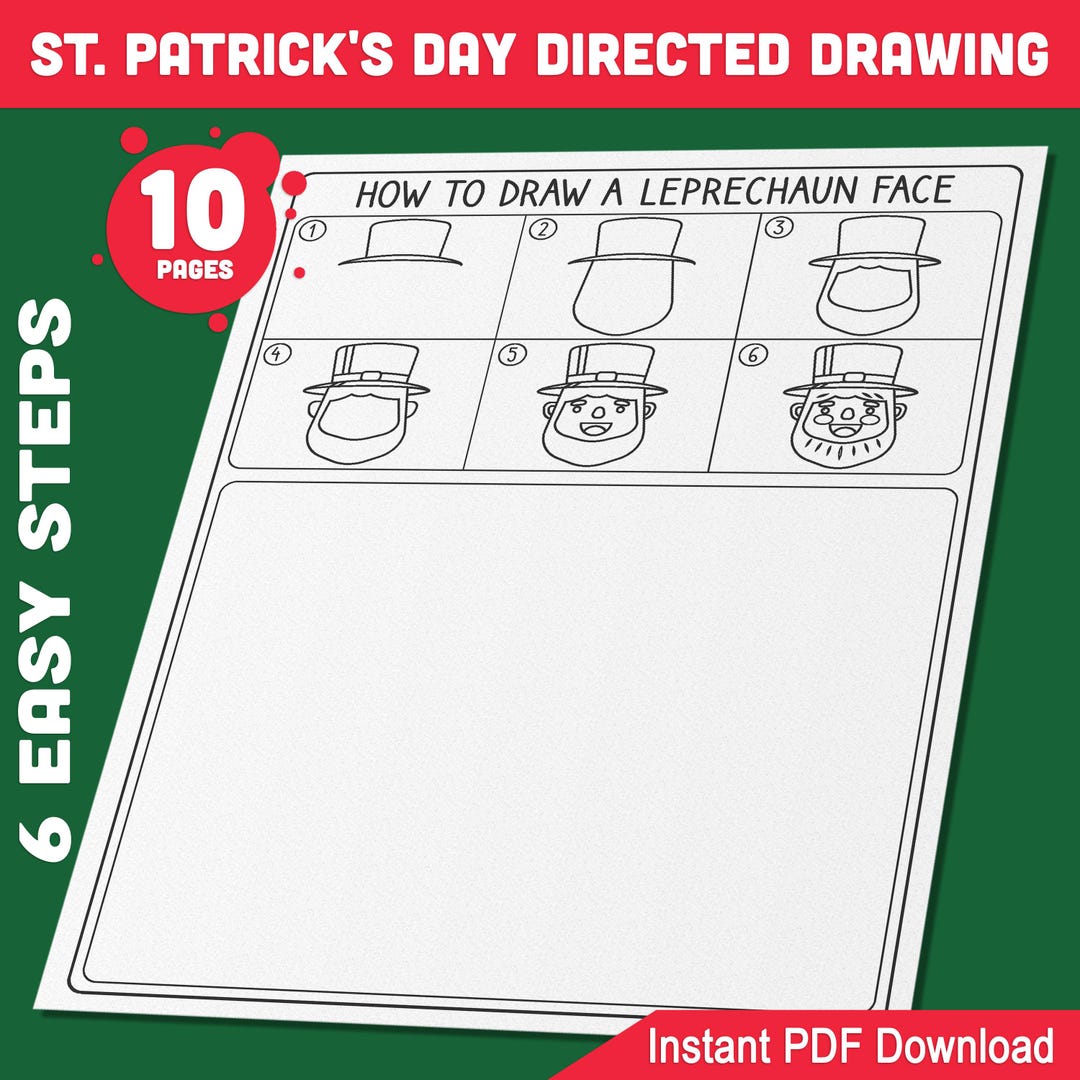 St. Patrick's Day Directed Drawing for Kids: 5-page Guide With 5 Fun ...