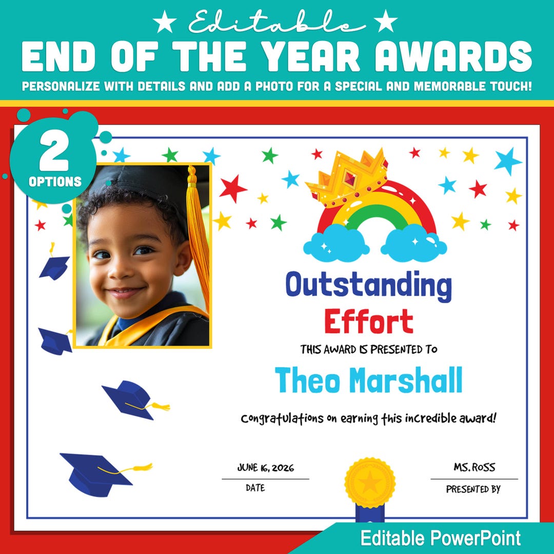 Editable End of the Year Awards – Personalize Class Superlatives, Add ...