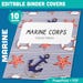 10 Editable Marine Binder Covers, Includes 1", 1.5", 2" Spines ...