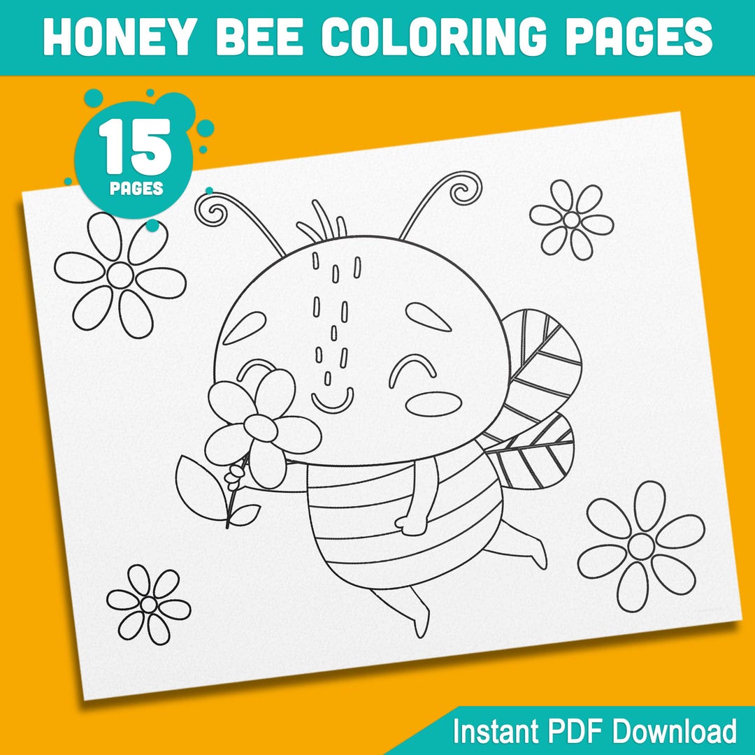 Honey Bee Coloring Pages: 15 Fun Activity Sheets for Kids, Perfect for ...