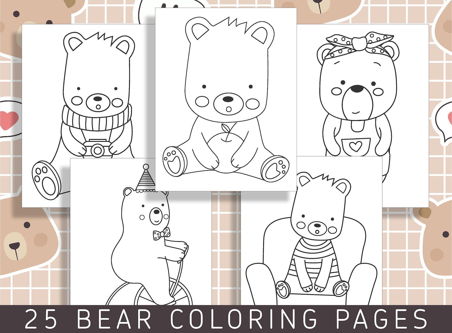25 Adorable Bear Coloring Pages for Preschool and Kindergarten Kids ...
