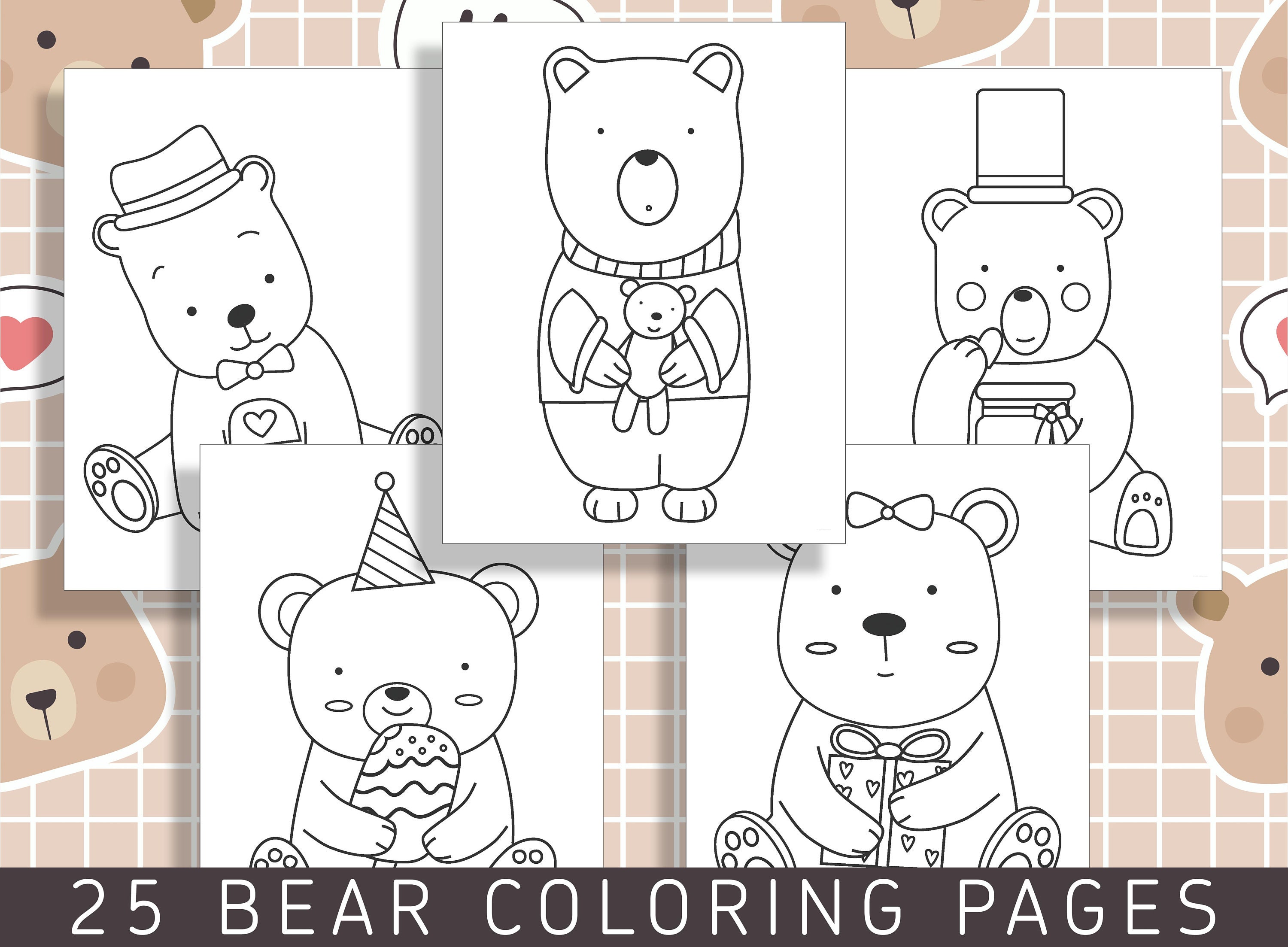 25 Adorable Bear Coloring Pages for Preschool and Kindergarten Kids ...