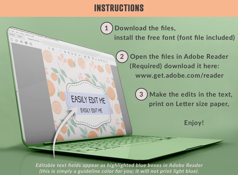 Tropical Fruits and Berries Binder Cover 10 Printable & - Etsy