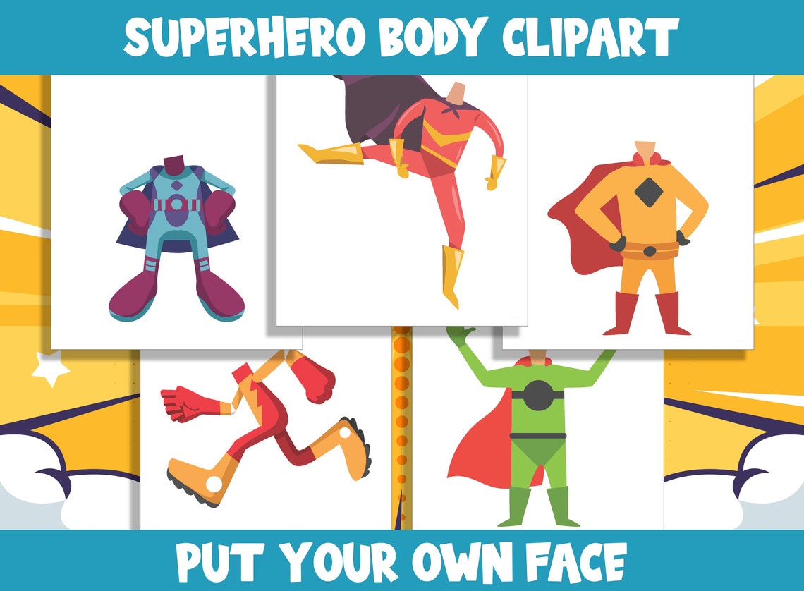 Superhero Body Clipart Collection for Prek to 6th Grade, 20 Pages, PDF ...