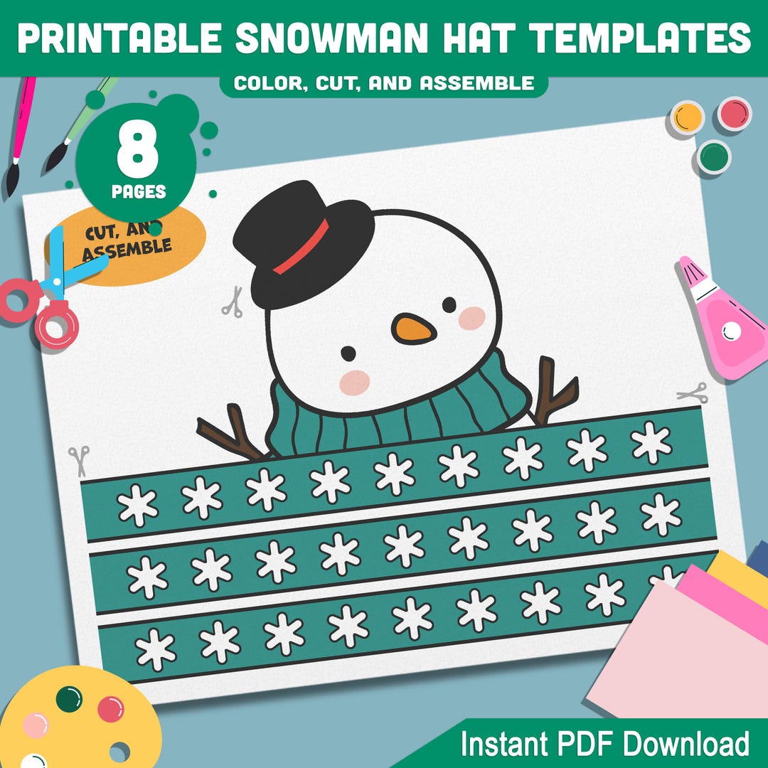 Printable Snowman Hat Craft Templates: Fun Christmas Activity for Kids ...