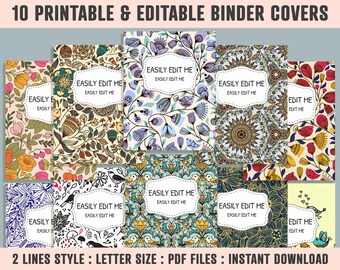 Printable Science Binder Cover, 10 Printable & Editable Binder Covers ...