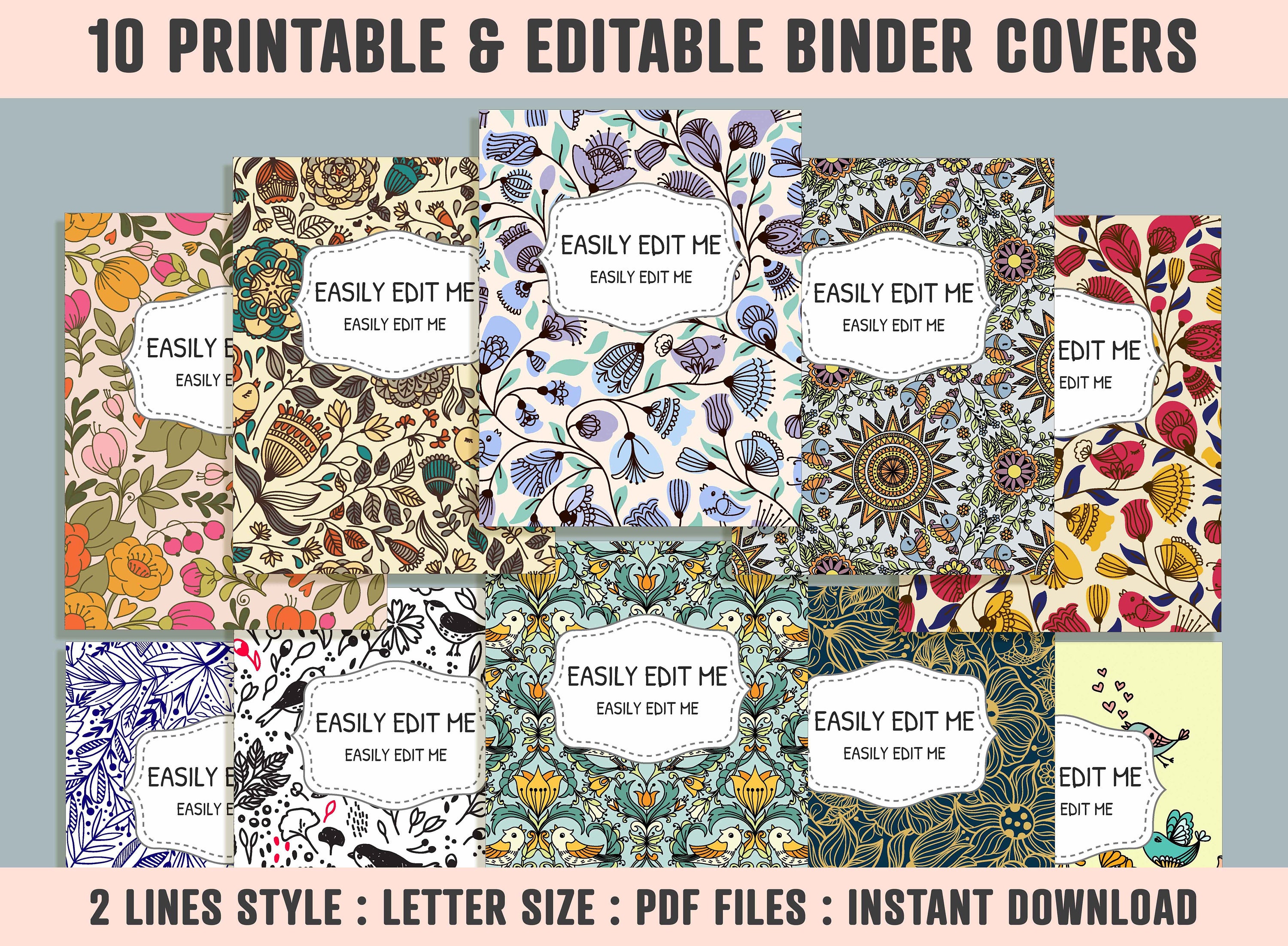 Printable Binder Cover Inserts