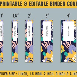Abstract Doodle Pattern Binder Cover, 10 Printable & Editable Binder ...