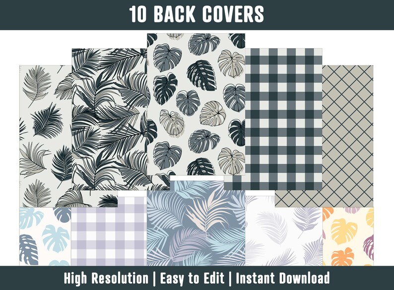 Powerpoint Binder Covers, 10 Printable/editable Tropical Pattern ...