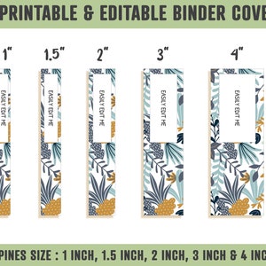 Floral Binder Cover, 10 Printable/editable Covers+spines, Binder Insert ...