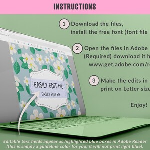 Flowers and Leaves Binder Cover, 10 Printable & Editable Covers+spines ...