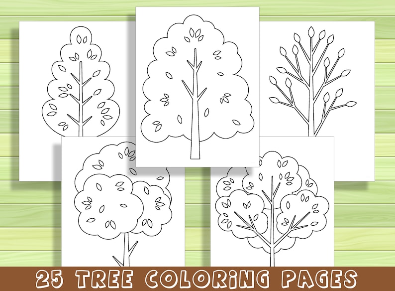 25 Beautiful Tree Coloring Pages for Preschool and Kindergarten, PDF ...