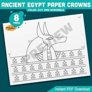 Ancient Egypt Paper Crown Templates – 4 Fun Printable Headband Designs ...