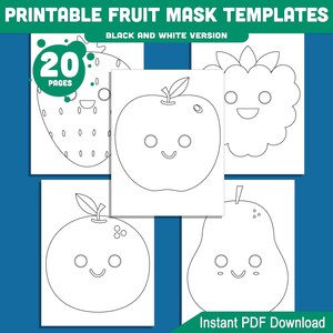 Printable Fruit Mask Templates: 20 Fun DIY Crafts for Kids, Pre-colored ...