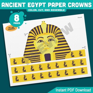 Ancient Egypt Paper Crown Templates – 4 Fun Printable Headband Designs ...