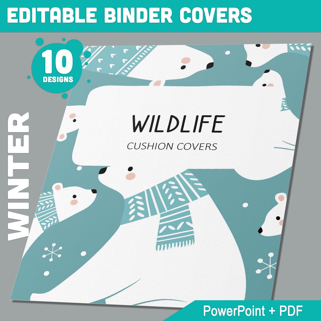 10 Editable Winter Binder Covers, Includes 1, 1.5, 2" Spines, Available ...