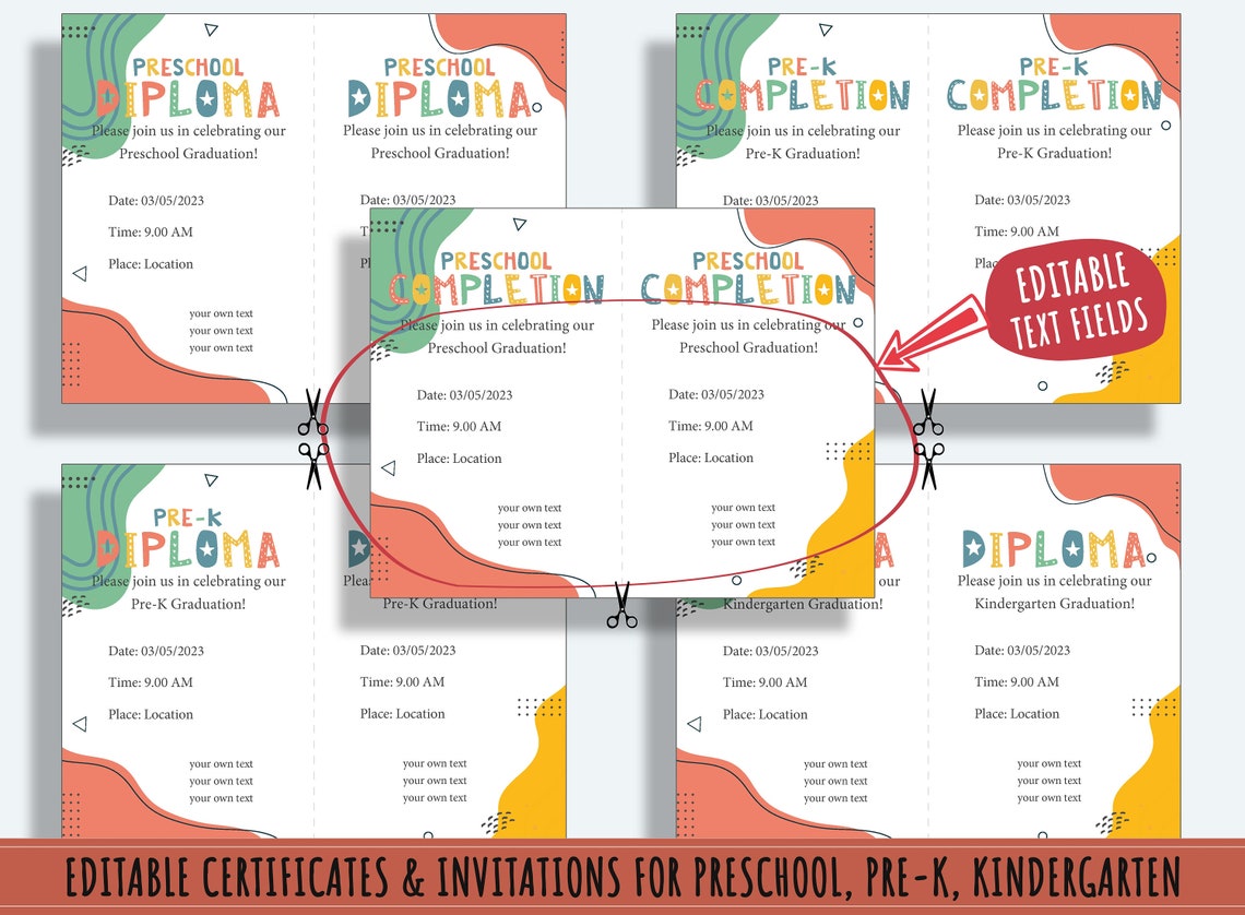 37 Pages of Abstract-themed Diplomas, Certificates, and Invitations for ...