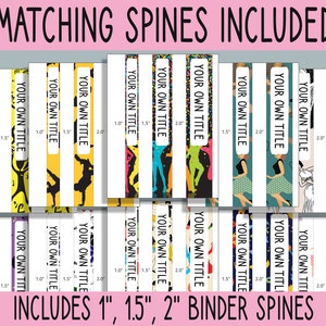 10 Editable Dancing Binder Covers, Includes 1, 1.5, 2" Spines ...