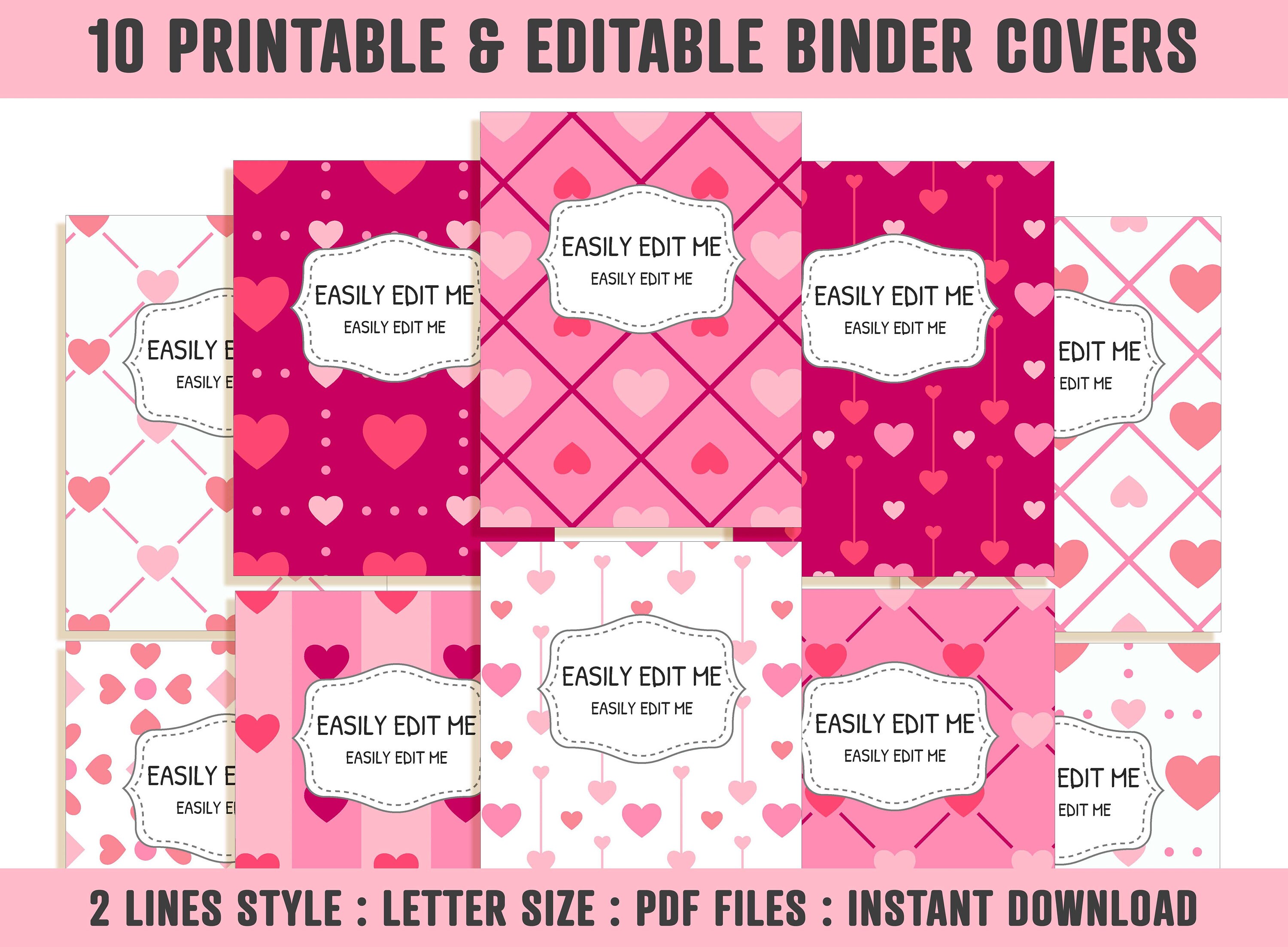 Cute Pink Binder Covers