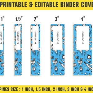 Printable Science Binder Cover, 10 Printable & Editable Binder Covers ...
