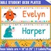 Student Desk Plates, 30 Printable/editable Monster Classroom Name Tags ...