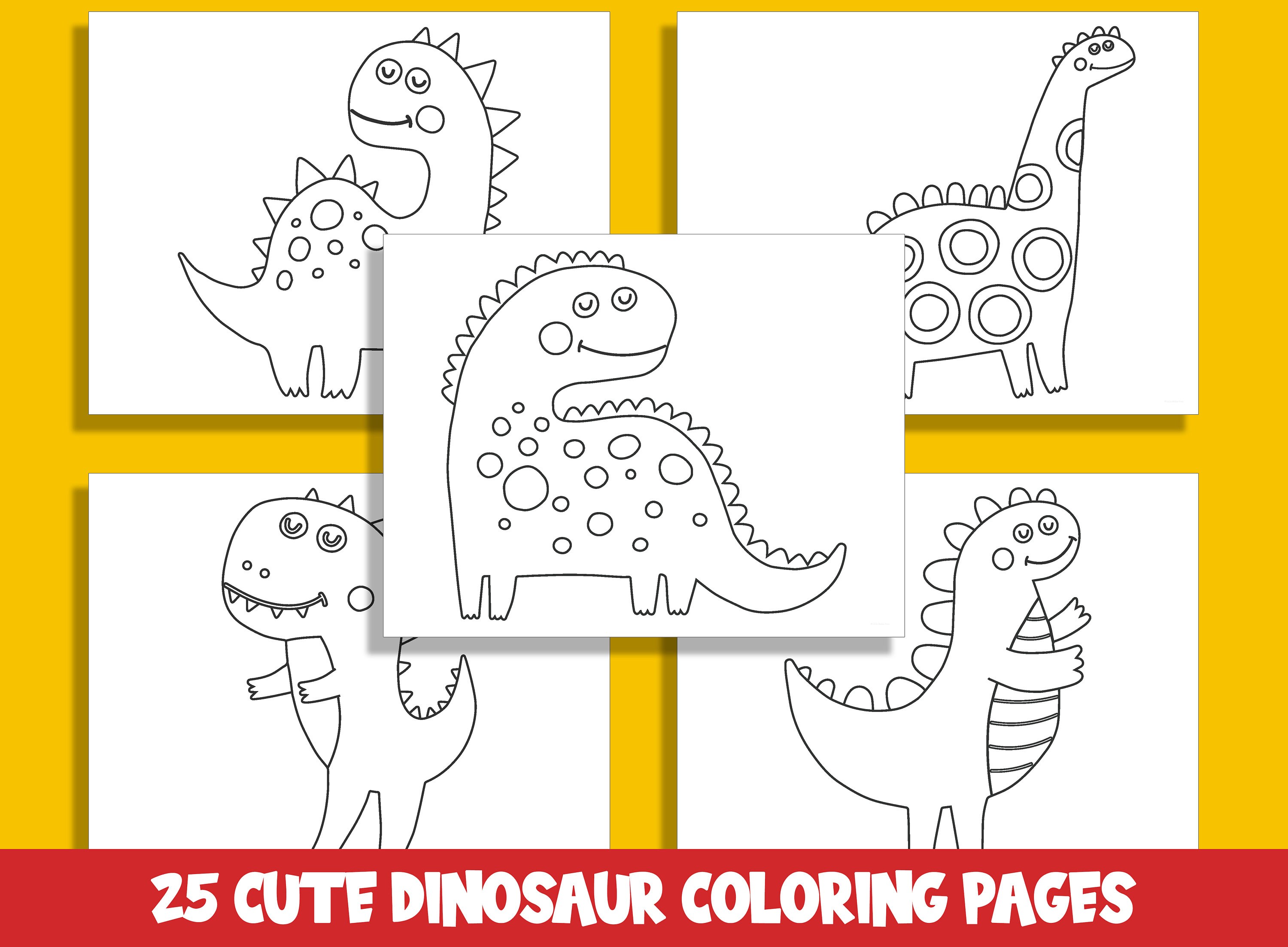 Dinosaur Coloring Pages: 25 Adorable Designs With Coloring Book for ...