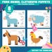 Farm Animal Clothespin Puppets for Kids: 8 Pages, 4 Unique Designs in ...