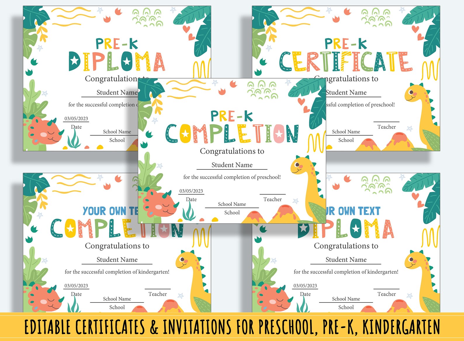 37 Pages of Editable Diplomas Certificates and Invitations - Etsy