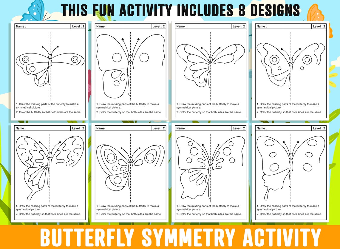 Butterfly Symmetry Art, Spring/summer Butterfly Theme Lines of Symmetry ...