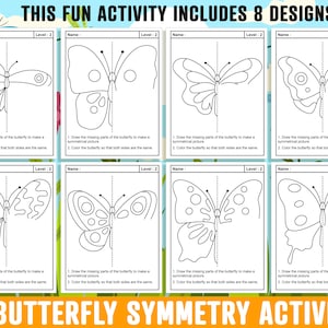 Butterfly Symmetry Art, Spring/summer Butterfly Theme Lines of Symmetry ...
