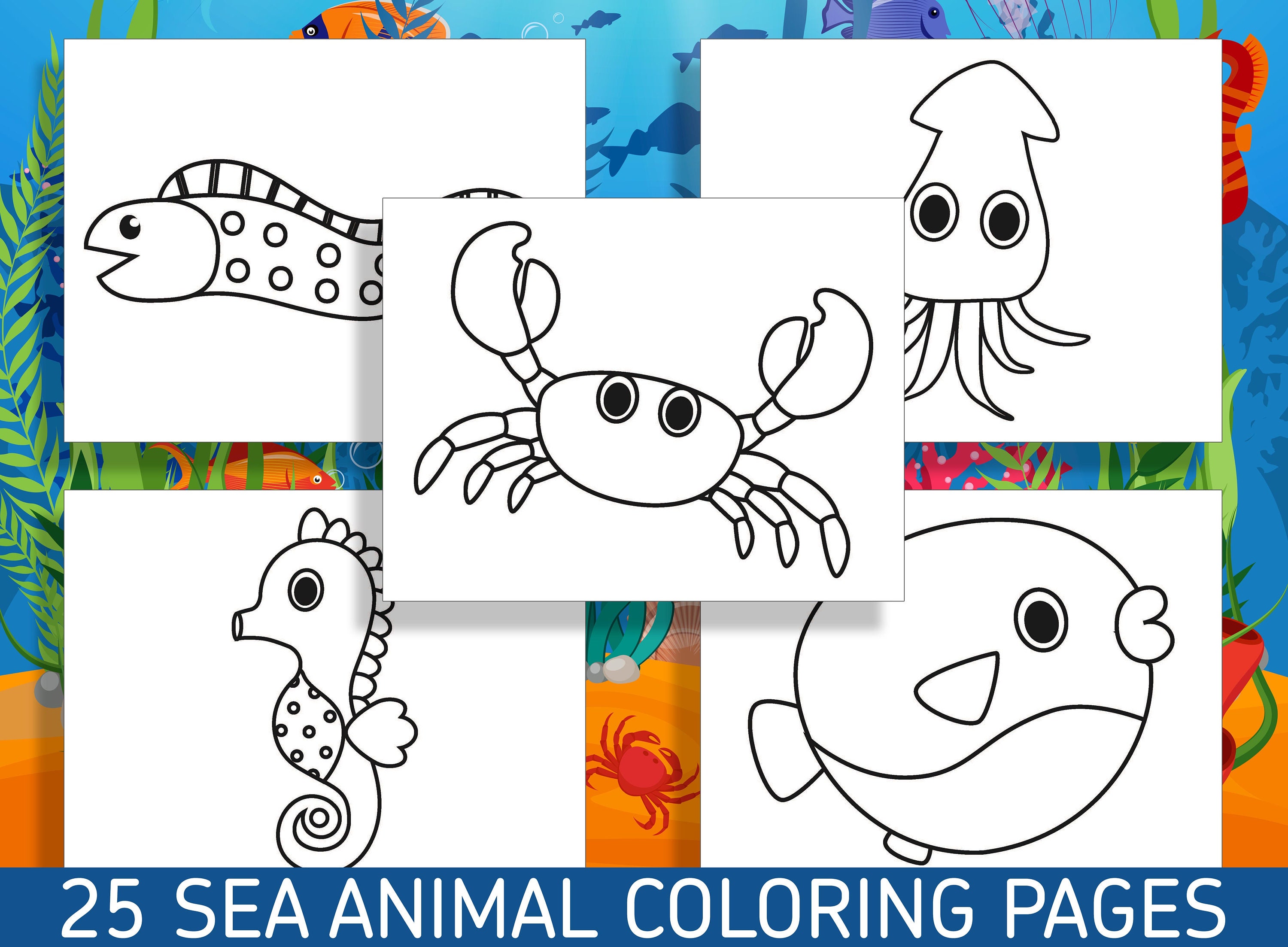 Explore the Wonders of the Sea With 25 Adorable Coloring Pages Ideal ...