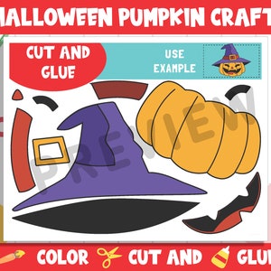Cute Halloween Pumpkin Craft Activity - Color, Cut, and Glue for Prek ...