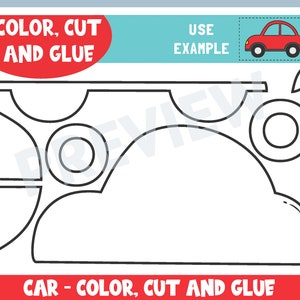 Car Craft Activity - Color, Cut, and Glue for Prek to 2nd Grade, PDF ...