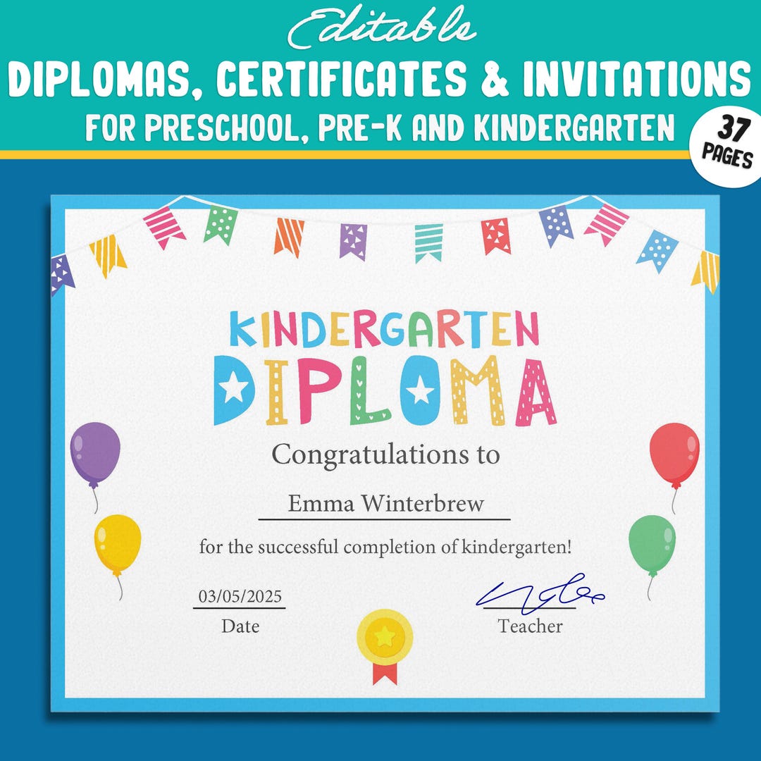 Design Your Own Diploma, Certificate, and Invitation: 37 Editable Pages ...