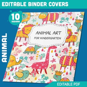 Animal Planner Covers, 10 Editable Binder Covers and Spines, Binder ...