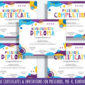 Editable End of the Year Awards Kindergarten Diploma Promotion ...