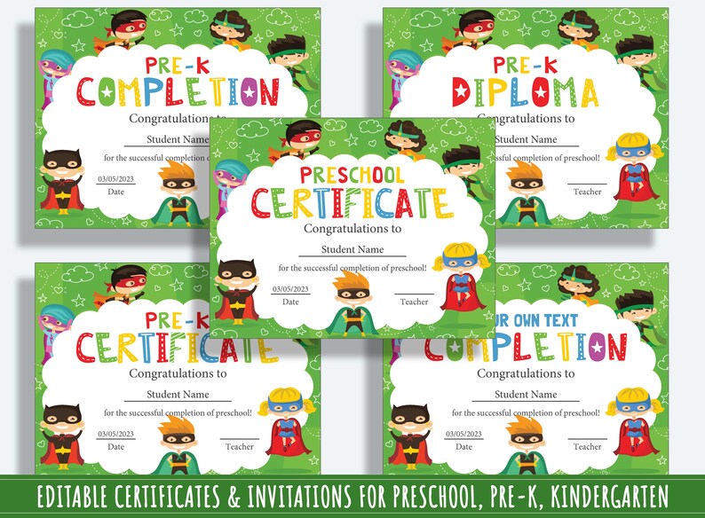 37 Pages of Superhero-themed Diplomas, Certificates, and Invitations ...