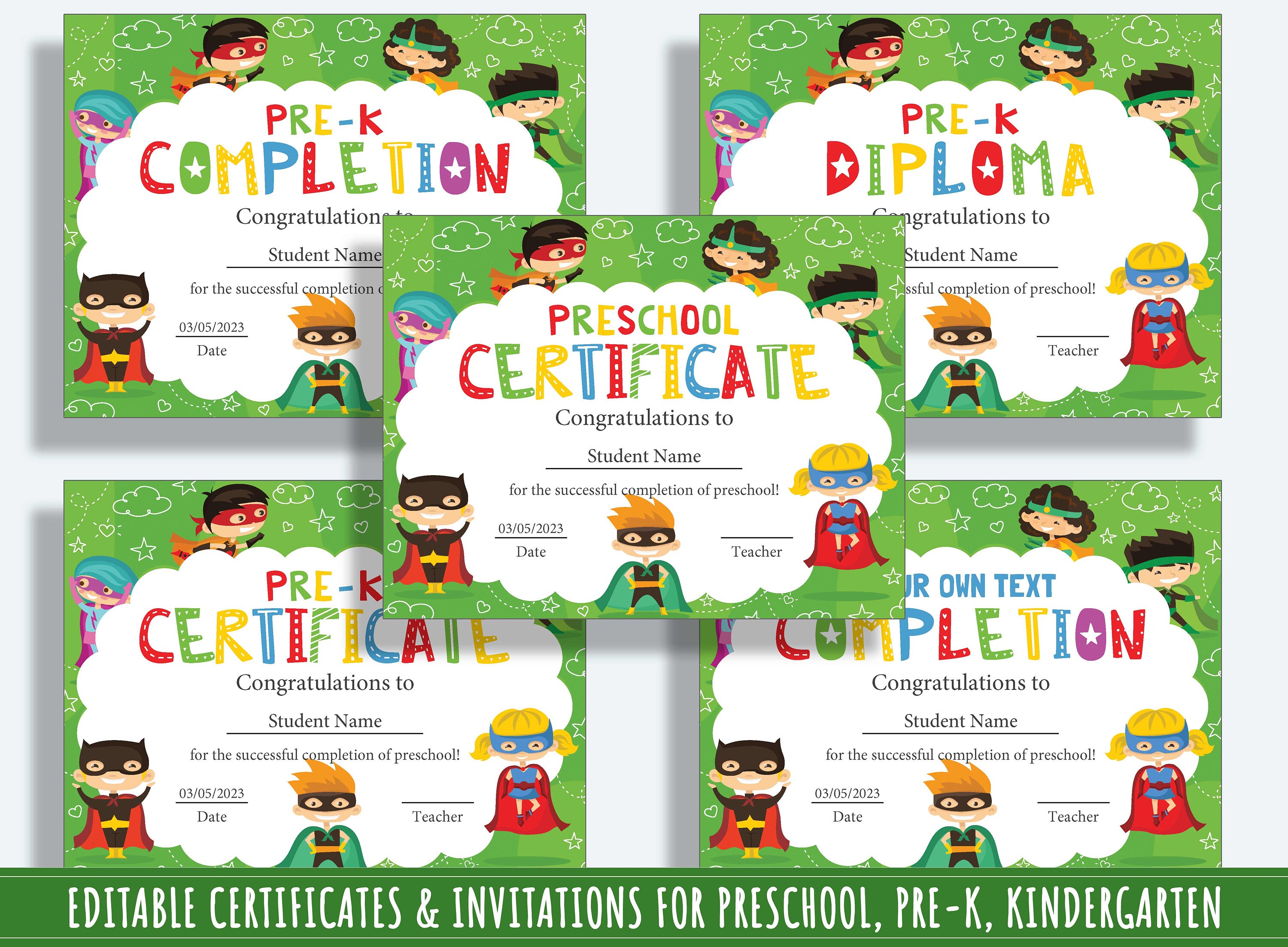 37 Pages of Superhero-themed Diplomas, Certificates, and Invitations ...