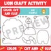 Cute Lion Craft Activity Color, Cut, and Glue for Prek to 2nd Grade ...