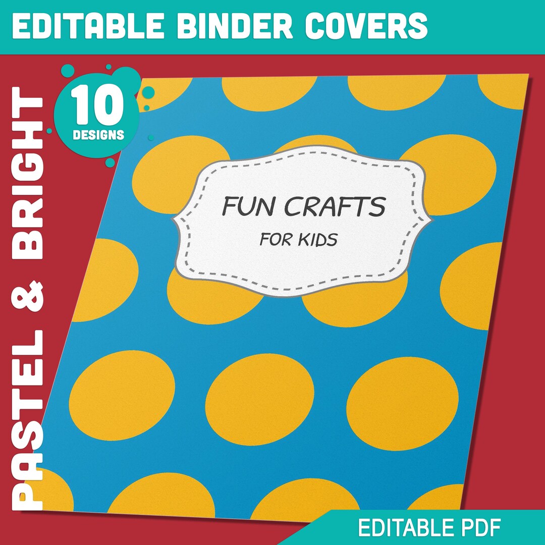 Pastel & Bright Colors Polka Dot Binder Cover, 10 Printable/editable ...