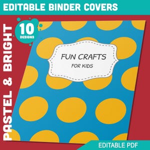 Pastel & Bright Colors Polka Dot Binder Cover, 10 Printable/editable ...