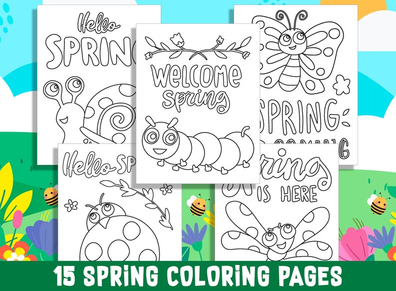 Springtime Wonders Coloring Pages: Creative Book Designs for Preschool ...