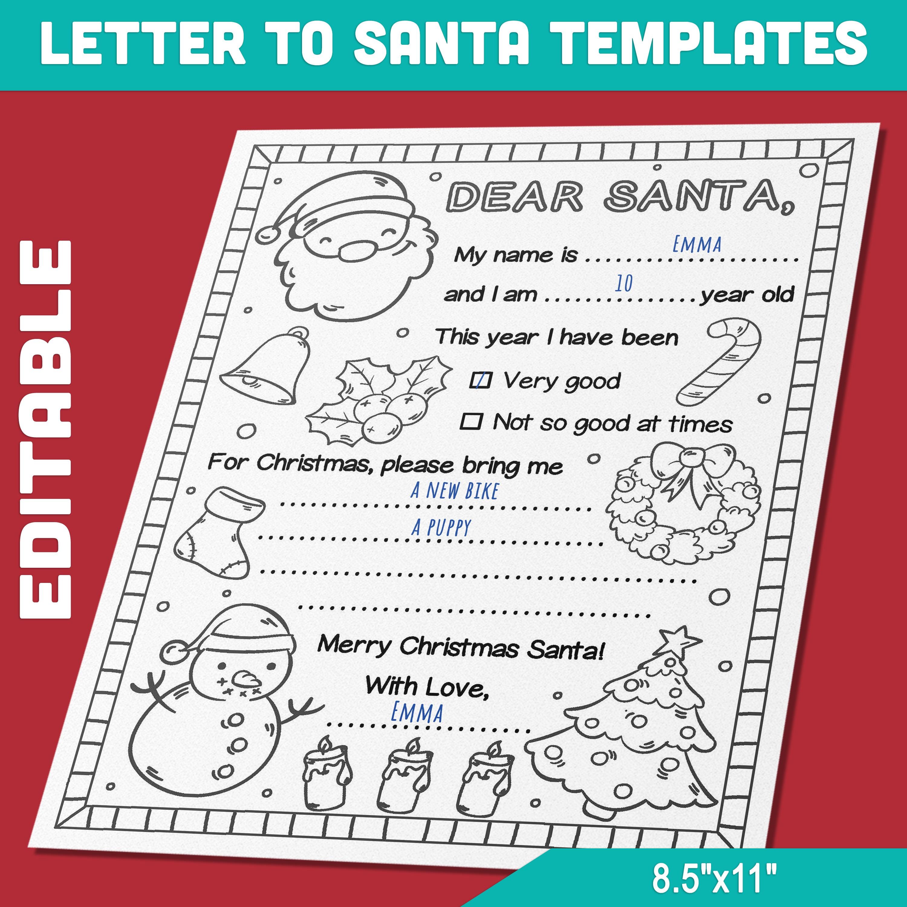 Carta A Santa Para Colorear 02 Write Letters To Santa Claus Cartas