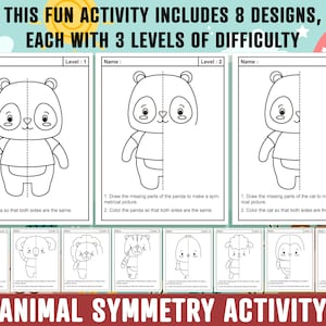 Animal Symmetry Worksheet, Animal Theme Lines of Symmetry Activity, 24 ...