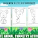 Cute Animal Symmetry Worksheet, Cute Animal Theme Lines of Symmetry ...