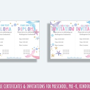 Editable Diplomas, Certificates, Invitations for Prek, K, 1st, and 2nd ...