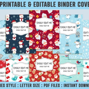 Christmas Gifts Santa Snowmen Candy Binder Cover, 10 Printable/editable ...