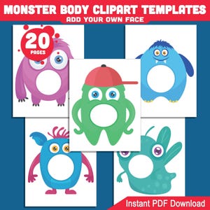 Monster Body Clipart Templates: Add Your Own Photo Face for a Fun DIY ...