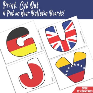 World Flags Alphabet: A-Z Letters, Numbers 0-10, Over 37 Countries, 1 ...